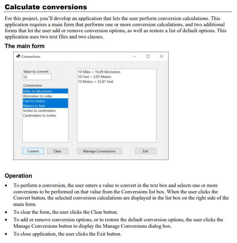 Calculate conversions For this project, you'll | Chegg.com