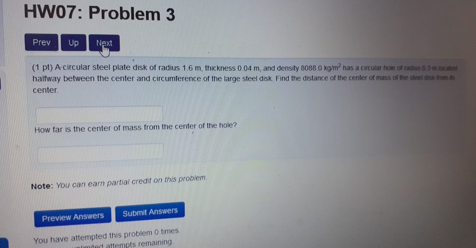 Solved HW07: Problem 1 Prev Up Next (1 pt) A club-axe | Chegg.com