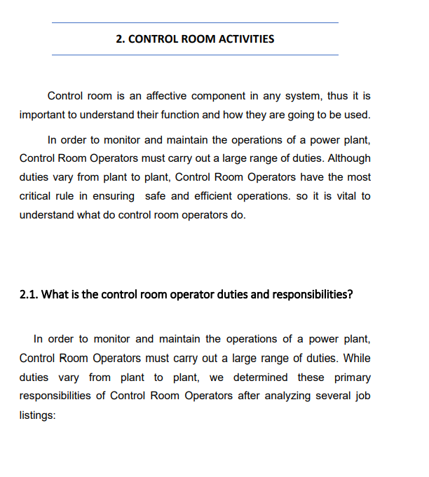 Solved Control room is an affective component in any system, | Chegg.com