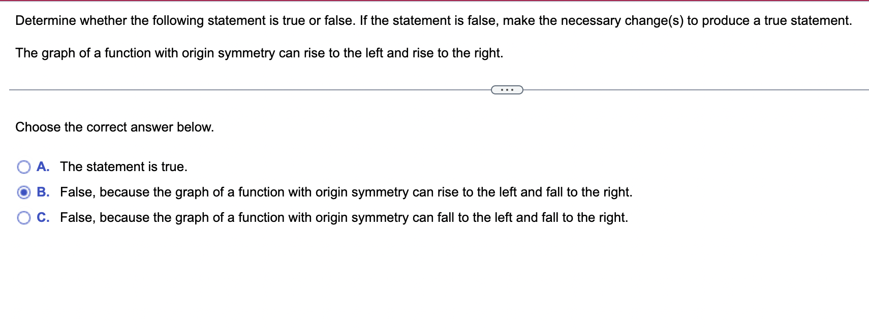 Solved Determine whether the following statement is true or | Chegg.com Solved Determine whether the following statement is true or | Chegg.com