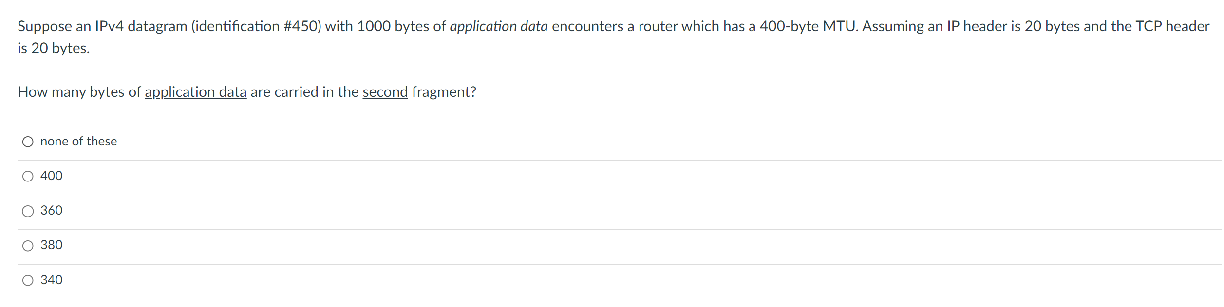 Solved is 20 bytes. How many bytes of application data are | Chegg.com