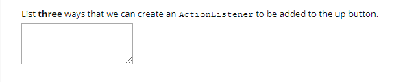 Solved List three ways that we can create an ActionListener | Chegg.com