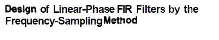 Solved Design of Linear-Phase FIR Filters by the | Chegg.com