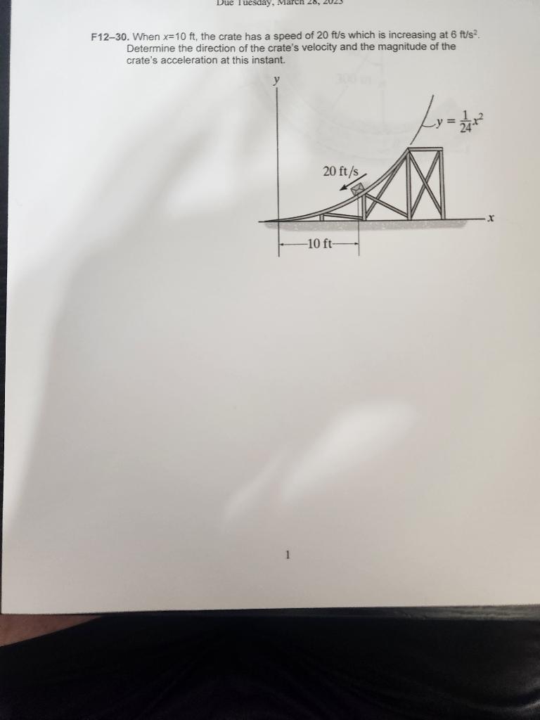 Solved F12-30. When x=10ft, the crate has a speed of 20ft/s | Chegg.com