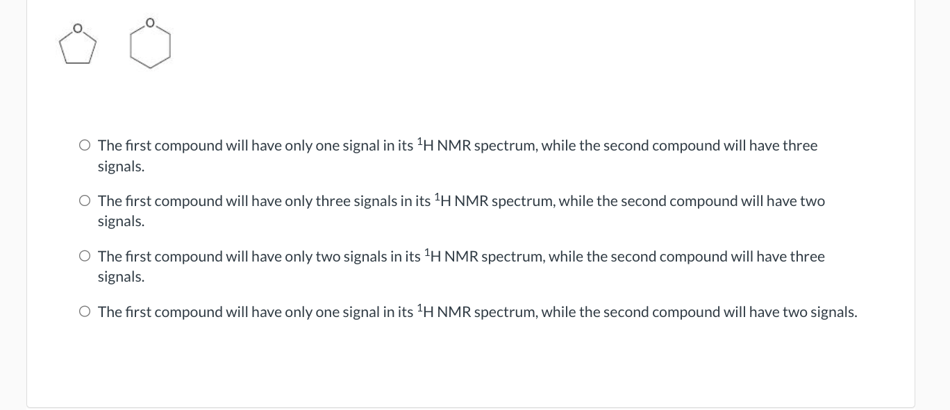 Solved How would you use 1H NMR spectroscopy to distinguish | Chegg.com