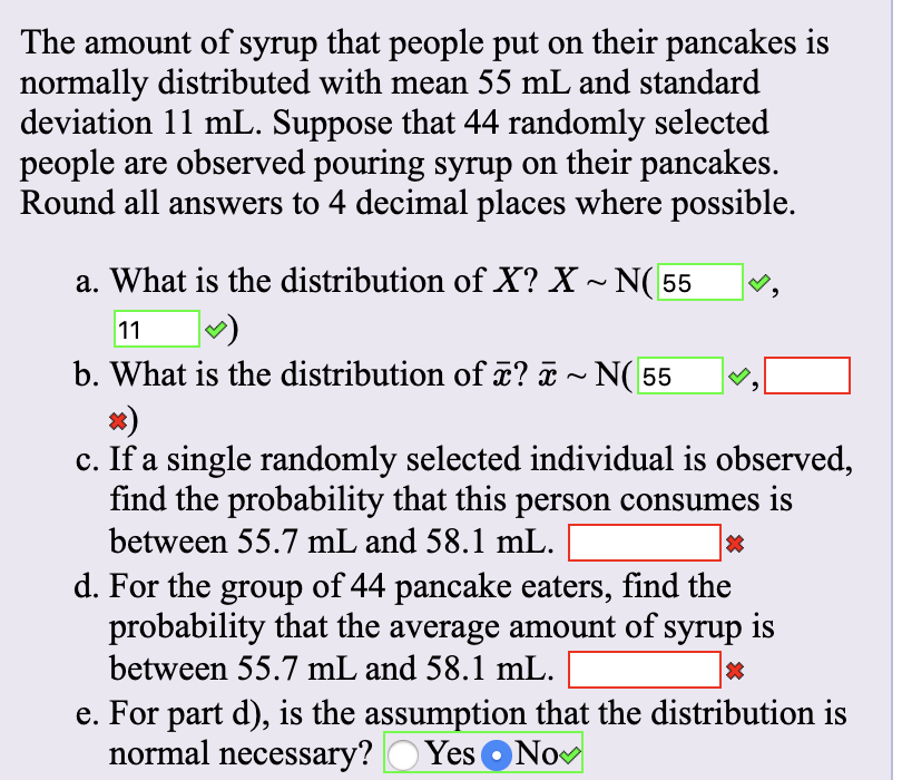 Solved The amount of syrup that people put on their pancakes | Chegg.com