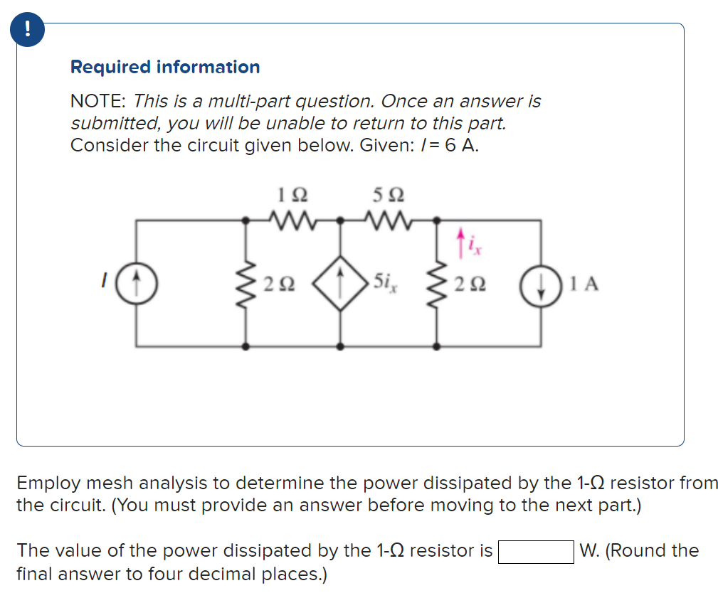 Solved Required information NOTE: This is a multi-part | Chegg.com