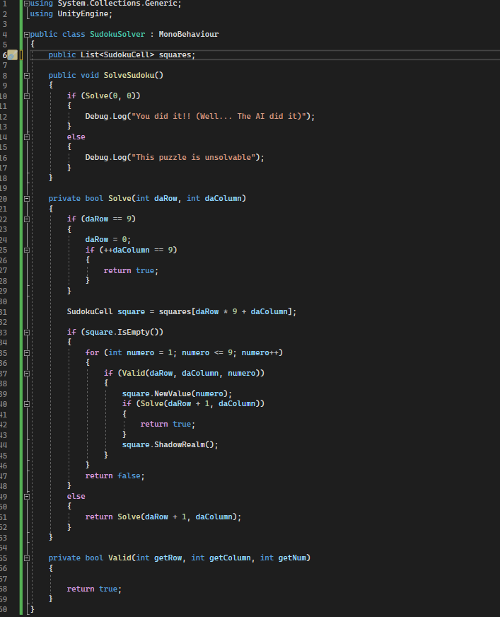 Solved ASSISTANCE! I am trying to make a Sudoku Solver for | Chegg.com