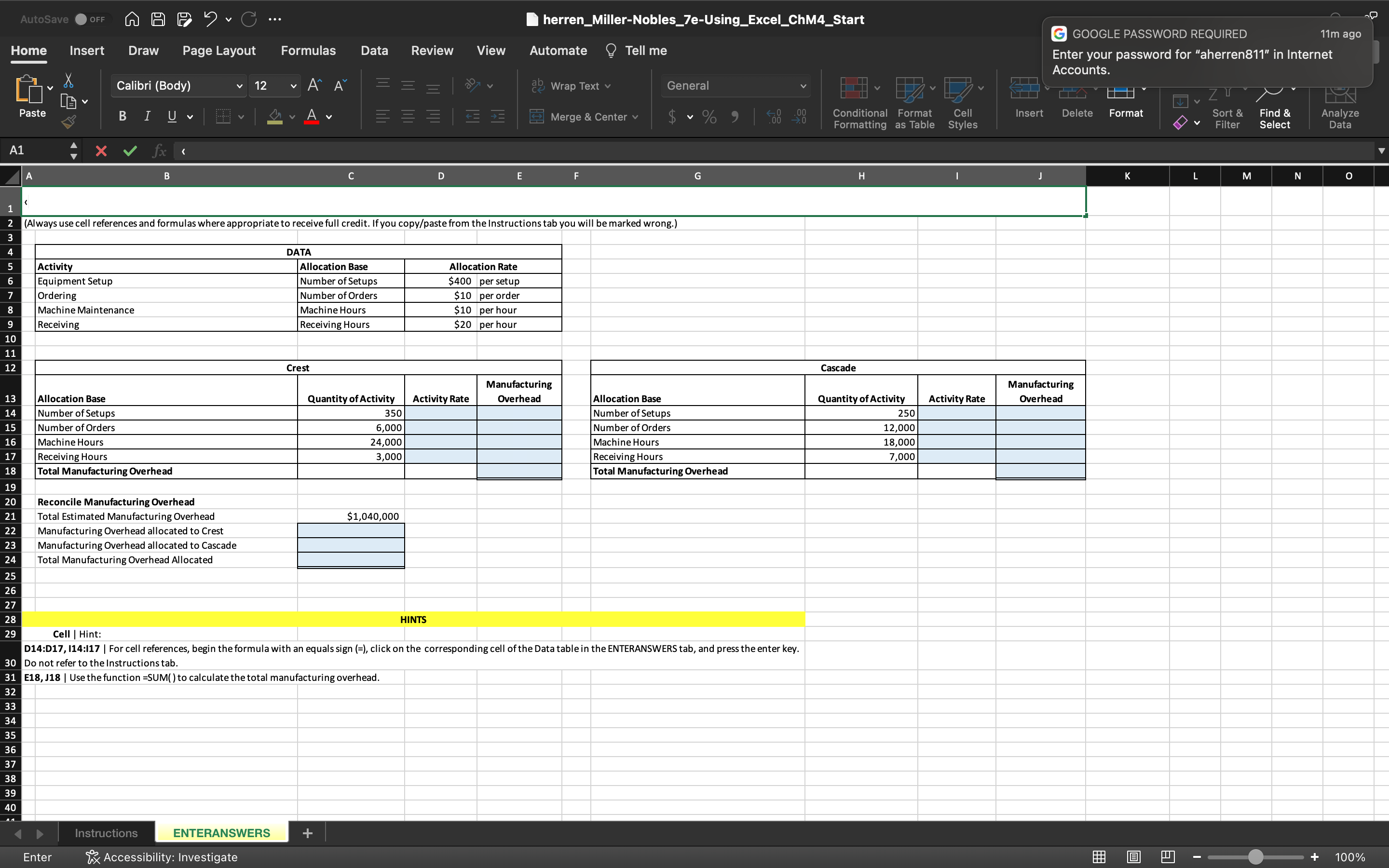 Home Insert Draw Page Layout Formulas Data Review | Chegg.com