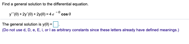 Solved Find a general solution to the differential equation. | Chegg.com