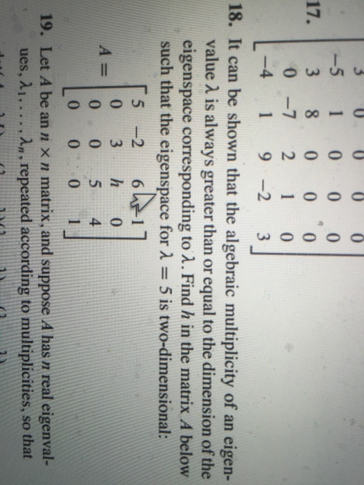 Solved It can be shown that the algebraic multiplicity of | Chegg.com
