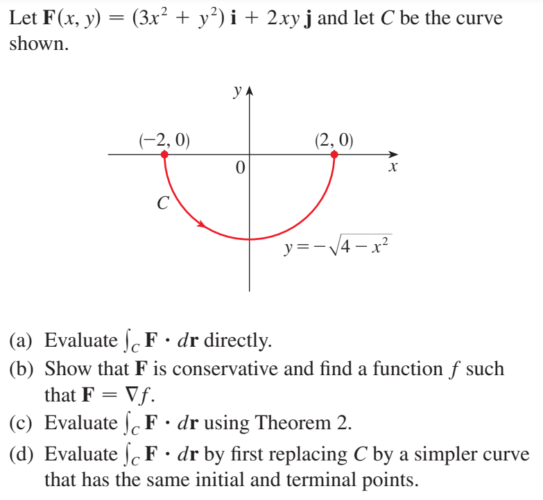 Solved Let F(x, y) = (3x² + y²) i + 2xy j and let C be the | Chegg.com