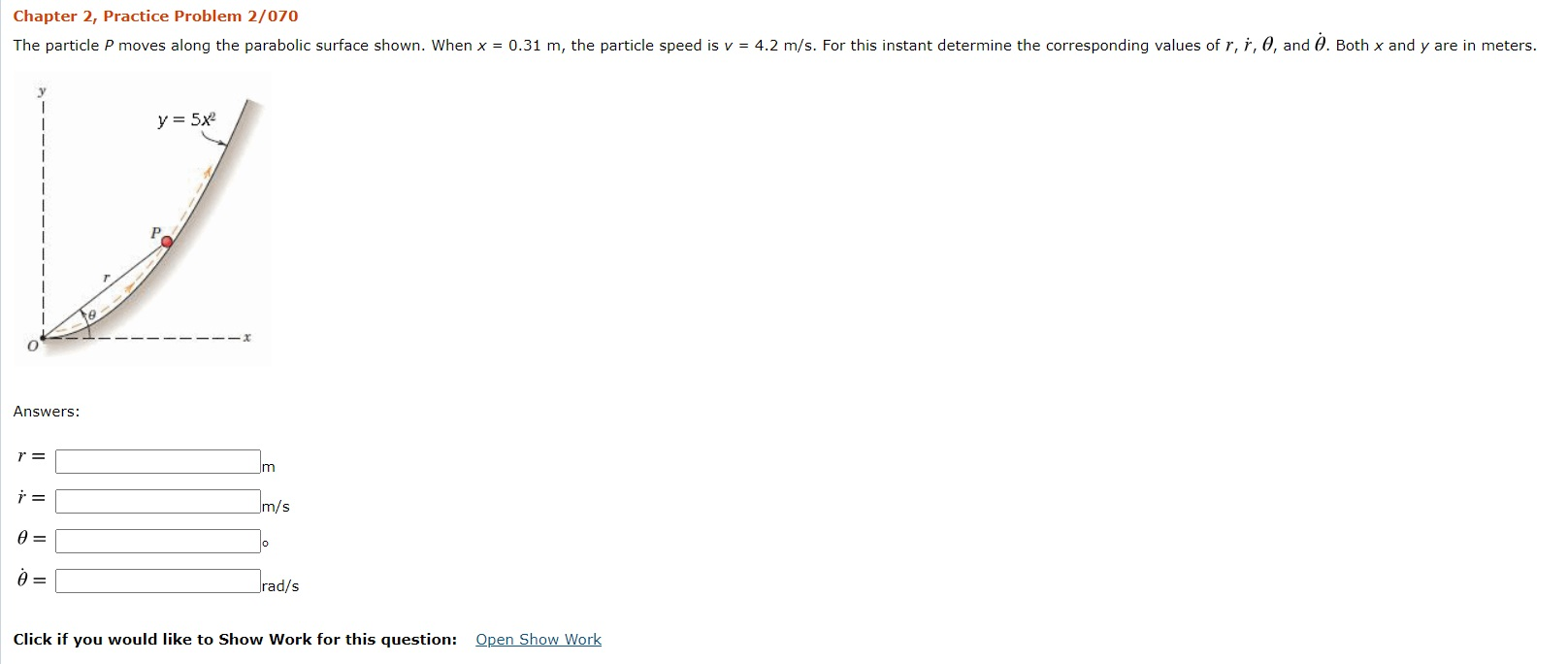 Solved Chapter 2, Practice Problem 2/070 The particle P | Chegg.com