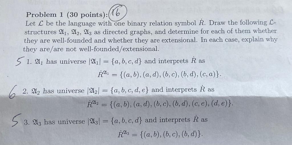 Solved Problem 1 30 Points 16 Let L Be The Language With 