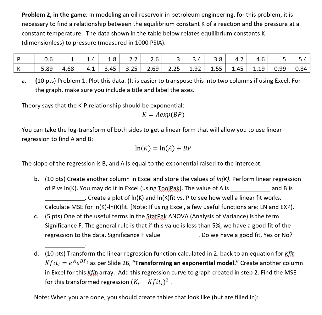 Problem 2, in the game. In modeling an oil reservoir | Chegg.com