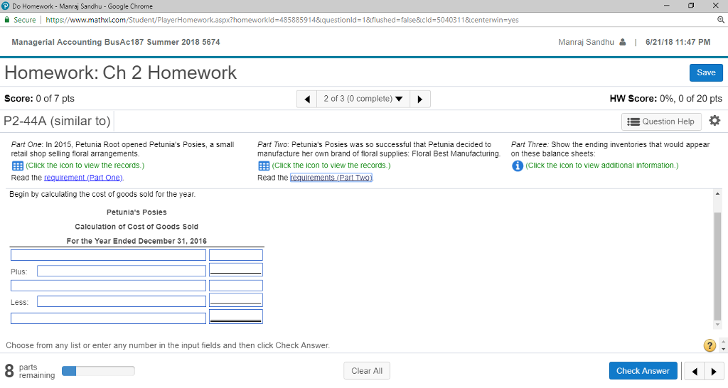 Solved Do Homework - Manraj Sandhu - Google Chrome ? Secure | Chegg.com