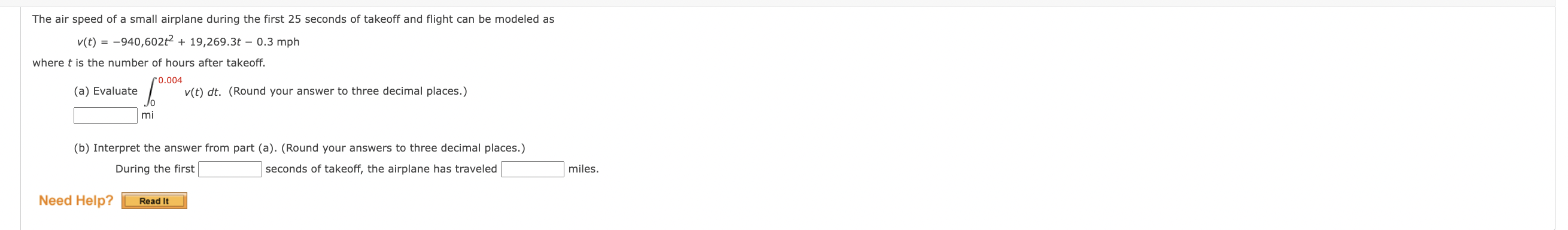 Solved The air speed of a small airplane during the first 25 | Chegg.com