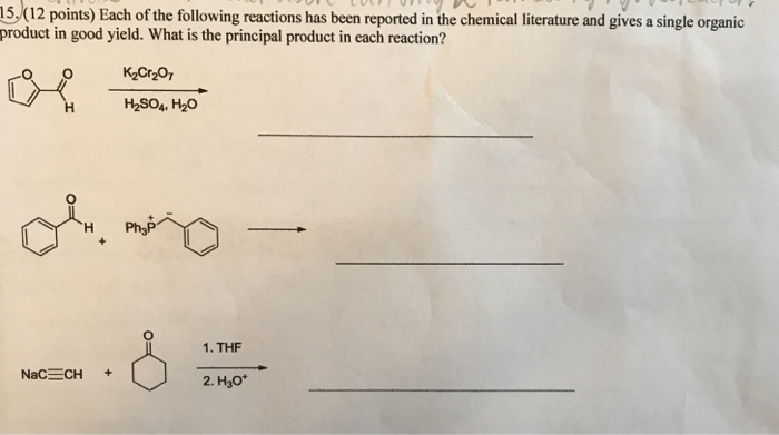Solved Each of the following reactions has been reported in | Chegg.com