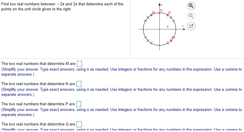 Solved Find two real numbers between - 21 and 2n that | Chegg.com
