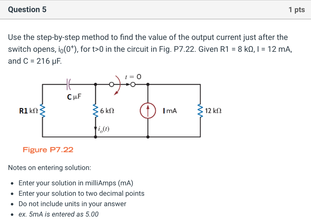 Solved Question 5 1 pts Use the step-by-step method to find | Chegg.com