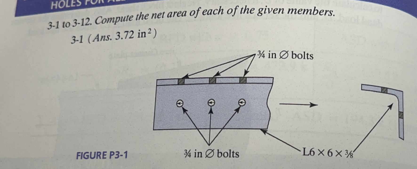 Solved 3-1 ﻿to 3-12. ﻿Compute the net area of each of the | Chegg.com