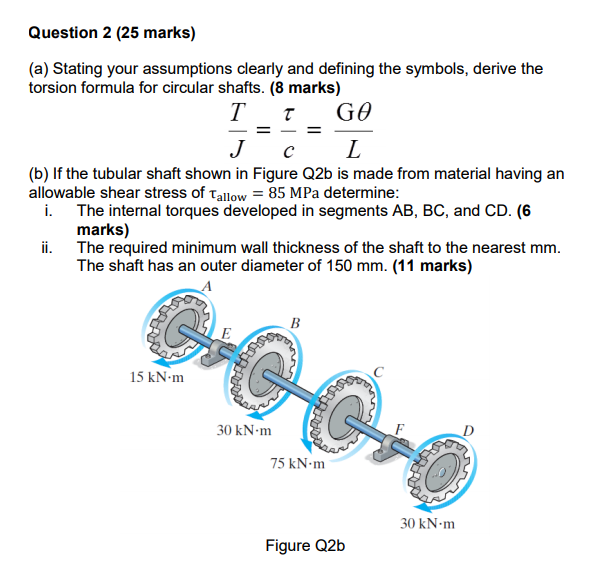Solved Question 2 25 Marks A Stating Your Assumptions