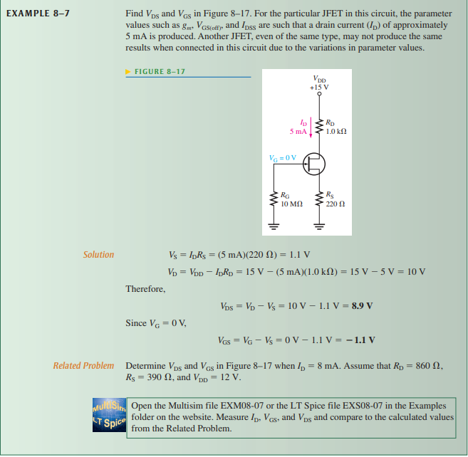 Solved Find VDS and VGS in Figure 8-17. For the particular | Chegg.com
