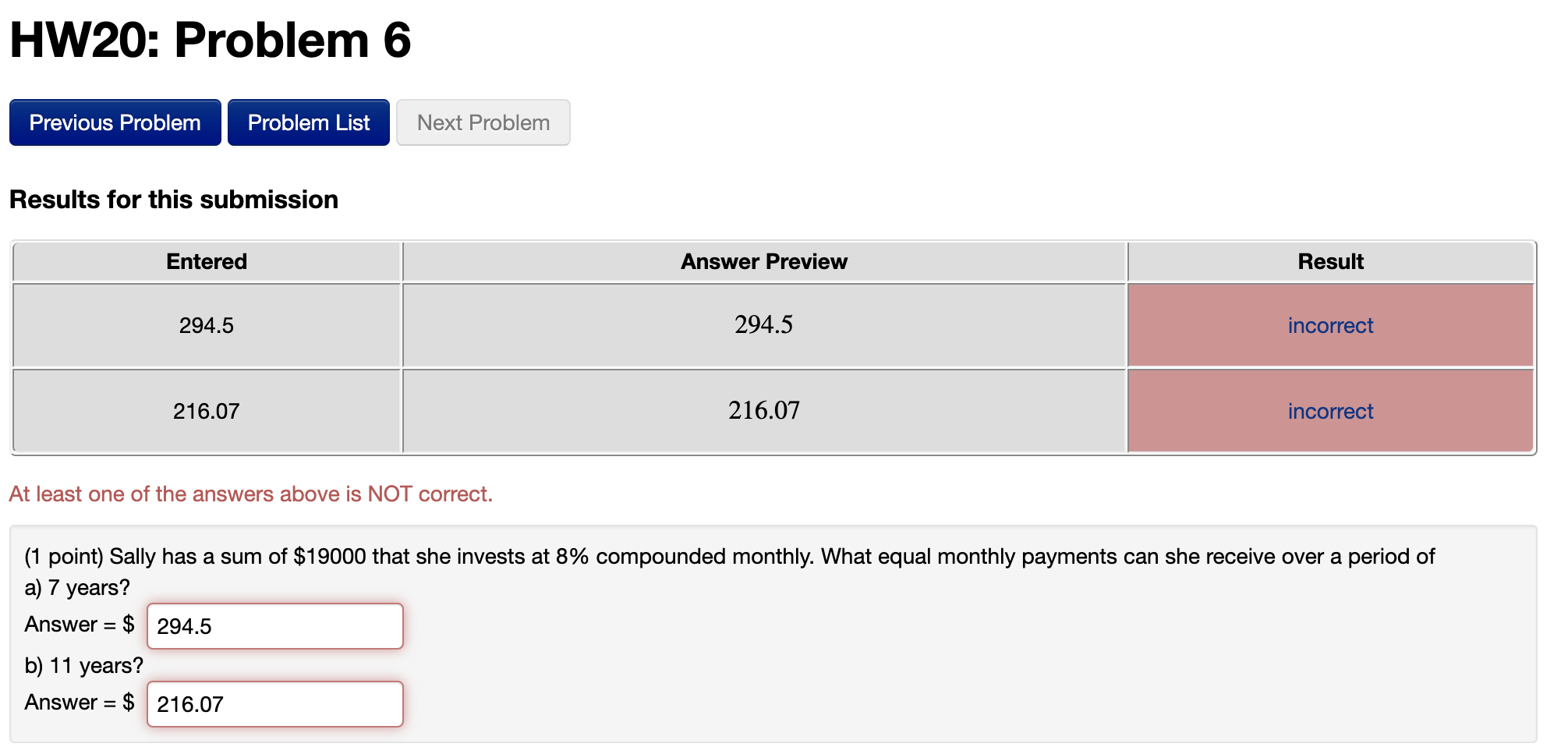 Solved Hw20 Problem 6 Previous Problem Problem List Next 1061