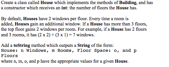 Solved (a) (2 marks) Create an interface called Building, it | Chegg.com
