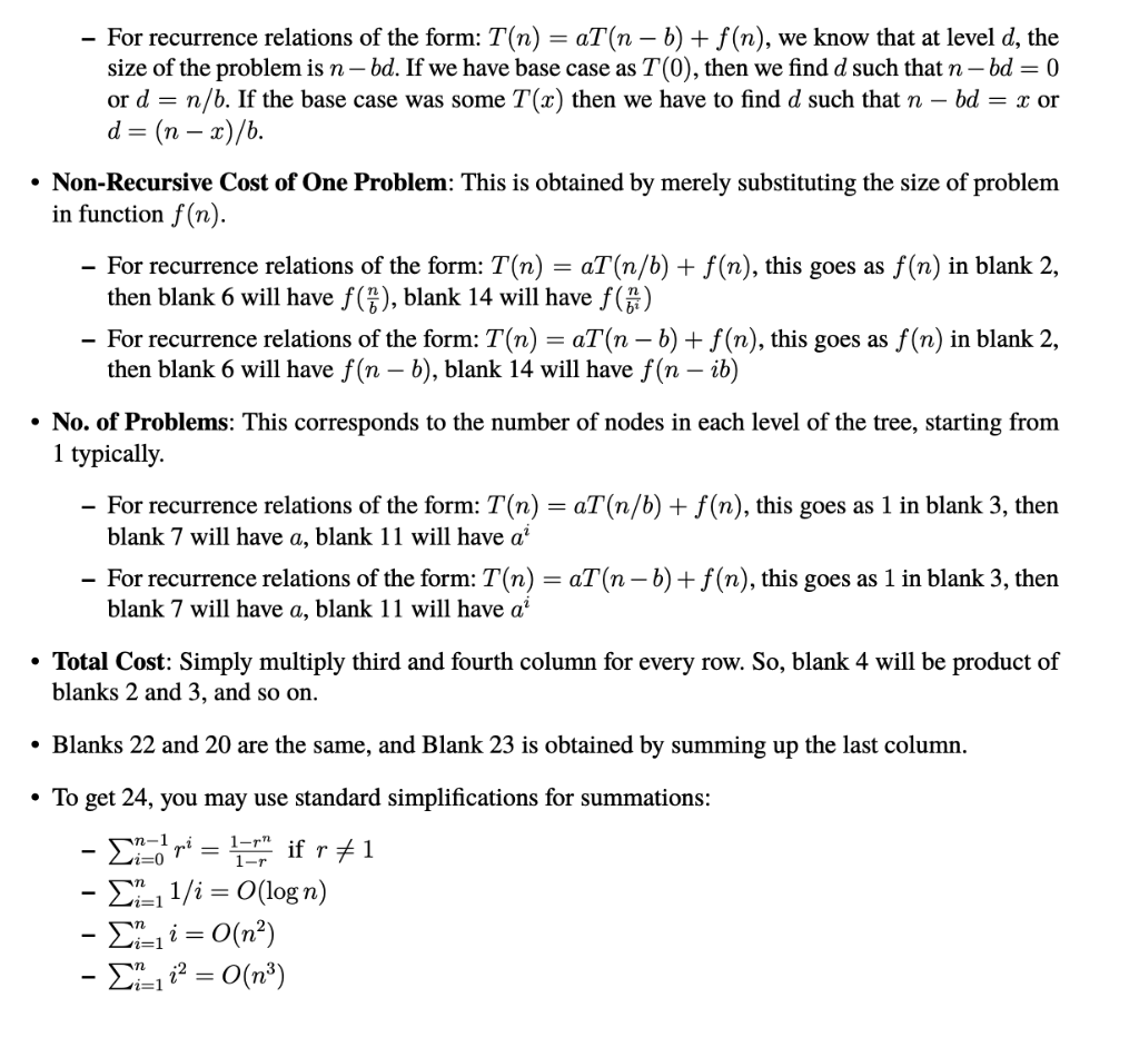 Solve each of the following recurrences by the | Chegg.com