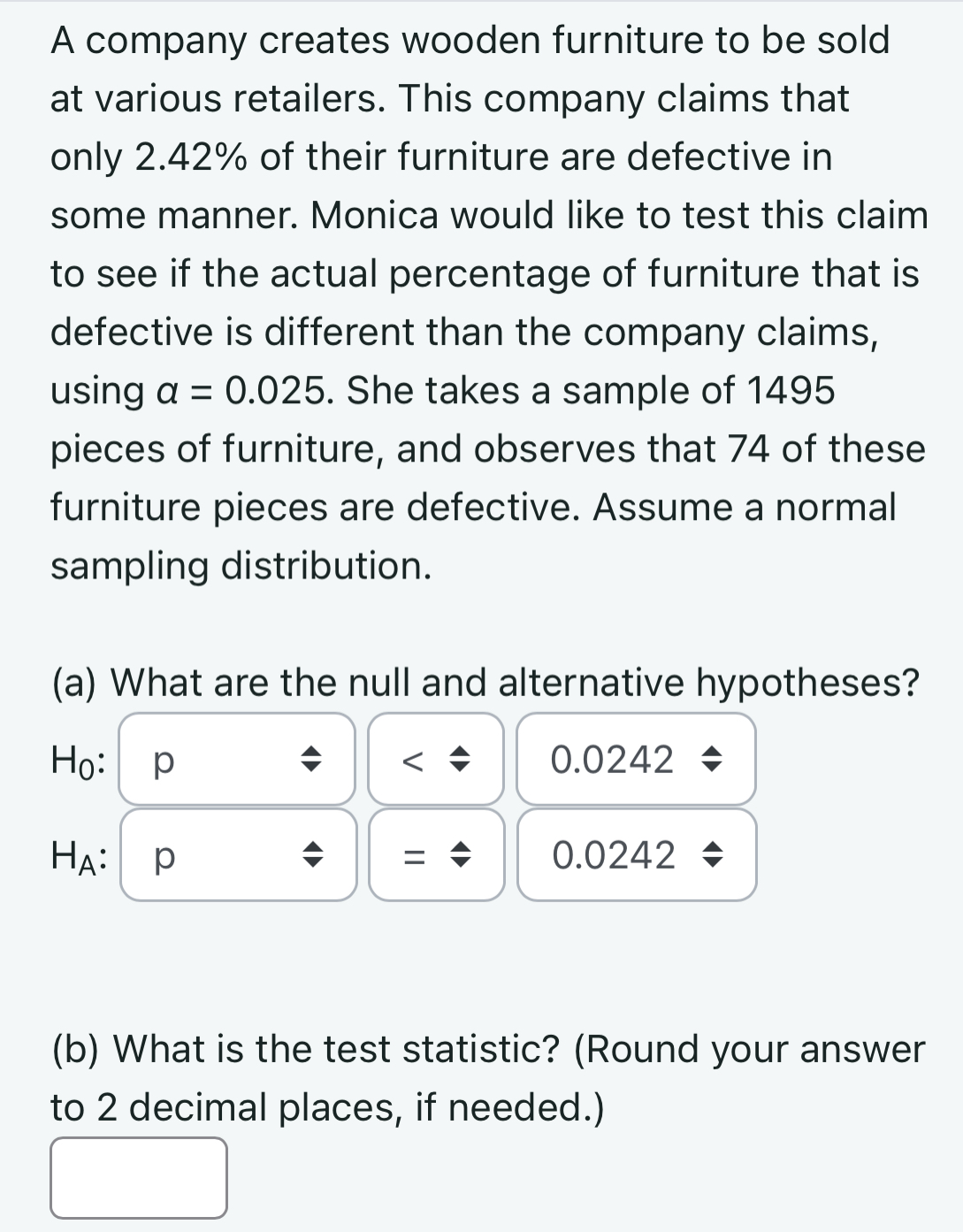 (c) Using the statistical table, what is the p value? | Chegg.com