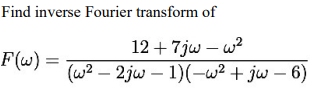 Solved Find inverse Fourier transform of | Chegg.com