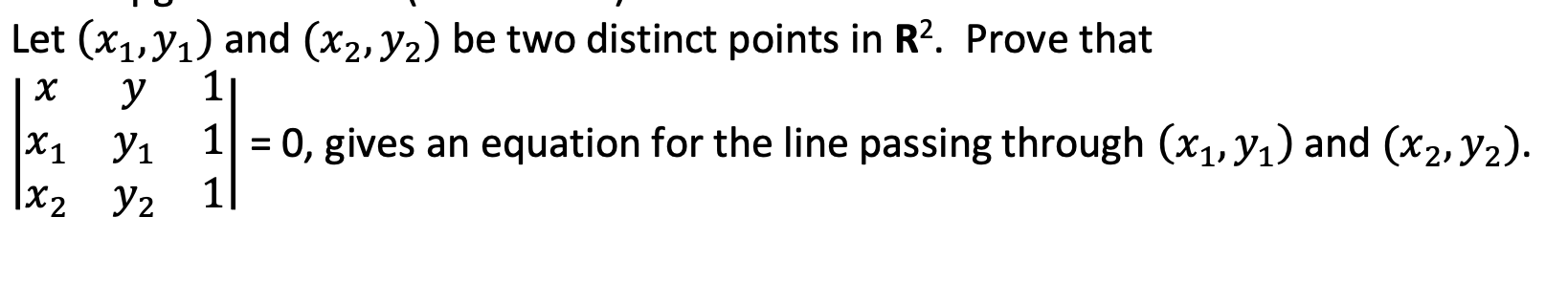 Solved х Let (x1,yı) and (x2,Y2) be two distinct points in | Chegg.com