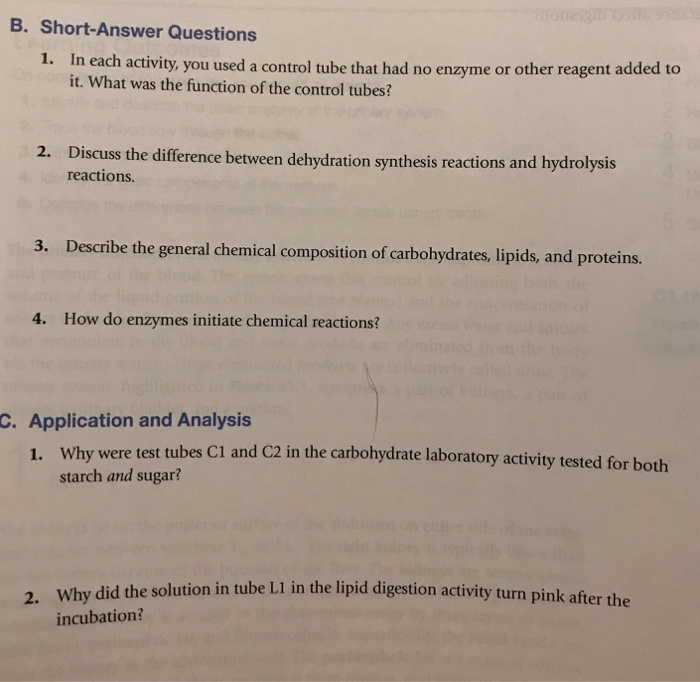 Solved B. Short-Answer Questions 1. In each activity, you | Chegg.com