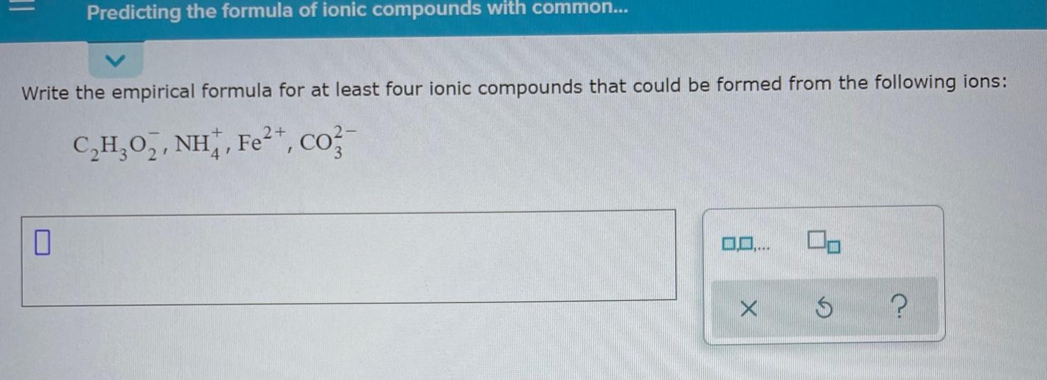 Solved Predicting the formula of ionic compounds with | Chegg.com