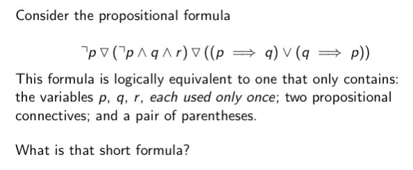 Solved Consider the propositional formula This formula is | Chegg.com