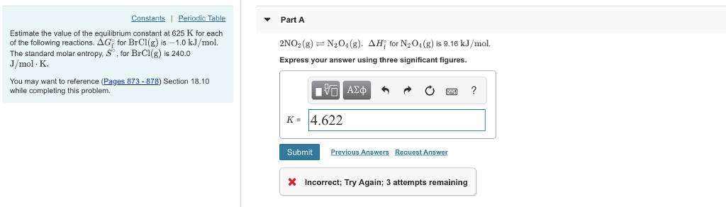 Solved Constants Periodic Table PartA Estimate the value of | Chegg.com
