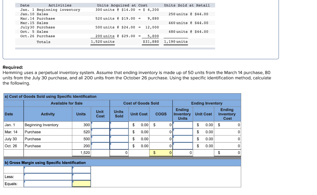 Solved Units Sold at Retail Units Acquired at Cost 300 units | Chegg.com