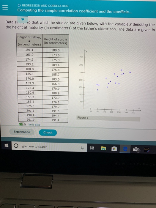 Solved OREGRESSION AND CORRELATION Computing the sample | Chegg.com