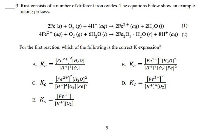 Solved 3. Rust consists of a number of different iron | Chegg.com