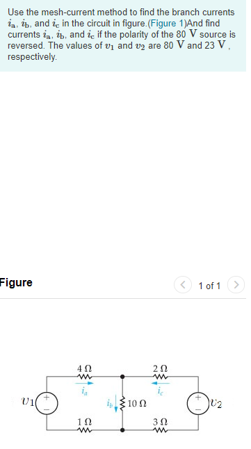 Solved Use the mesh-current method to find the branch | Chegg.com