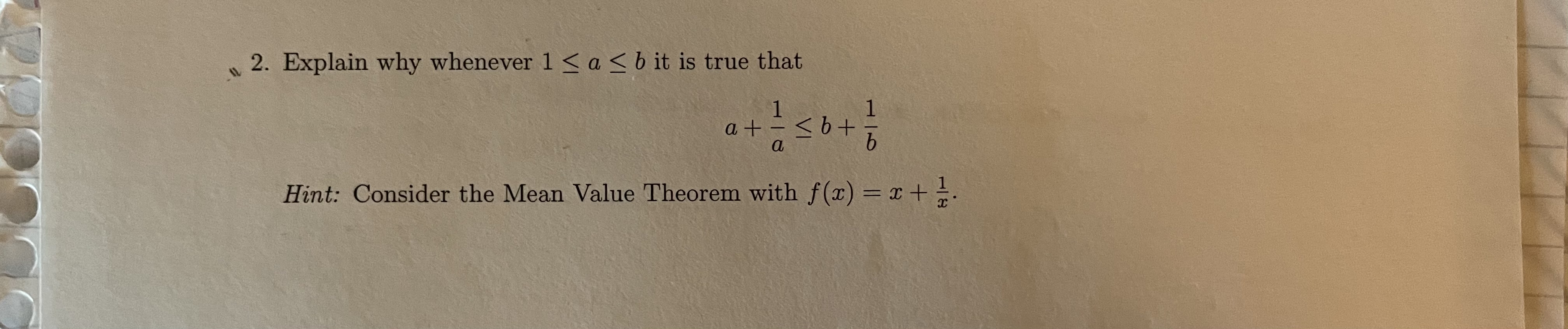Solved 2. Explain why whenever 1≤a≤b it is true that | Chegg.com