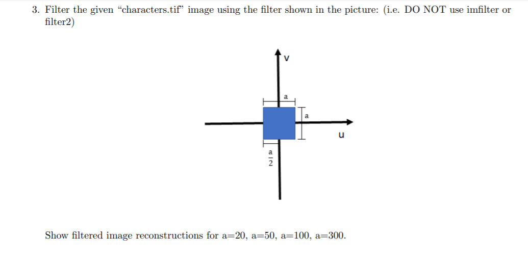 3. Filter the given “characters.tif" image using the | Chegg.com