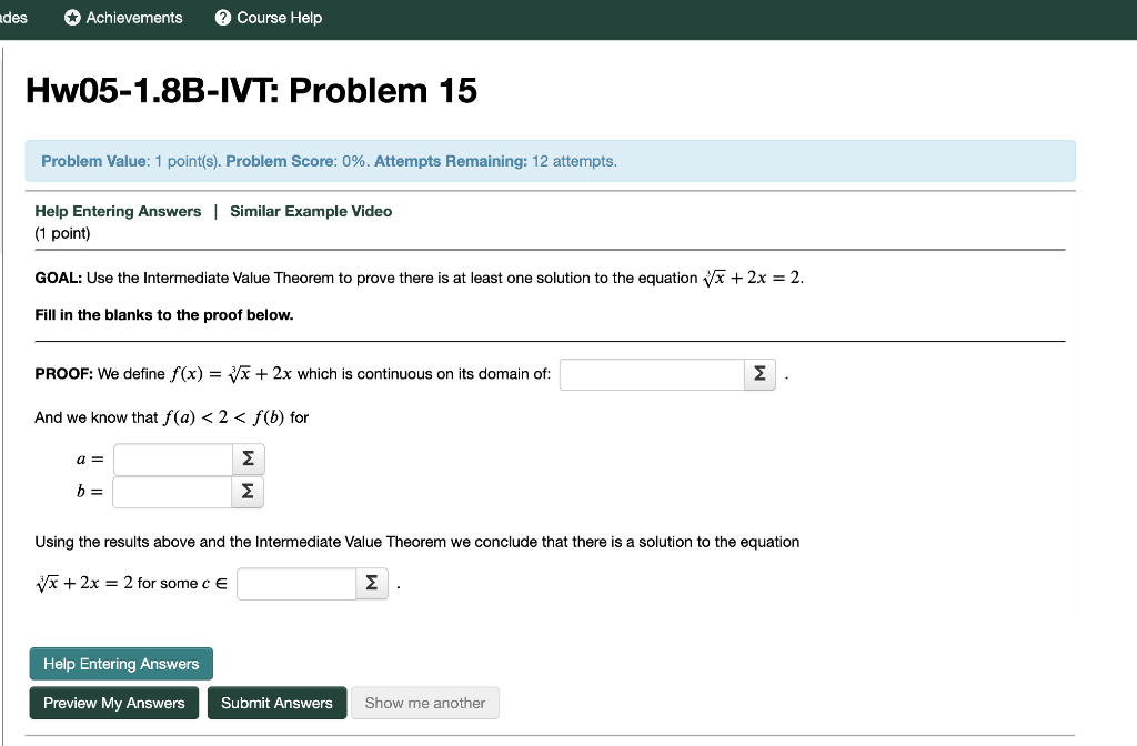 Solved ades Achievements Course Help Hw05-1.8B-IVT: Problem | Chegg.com