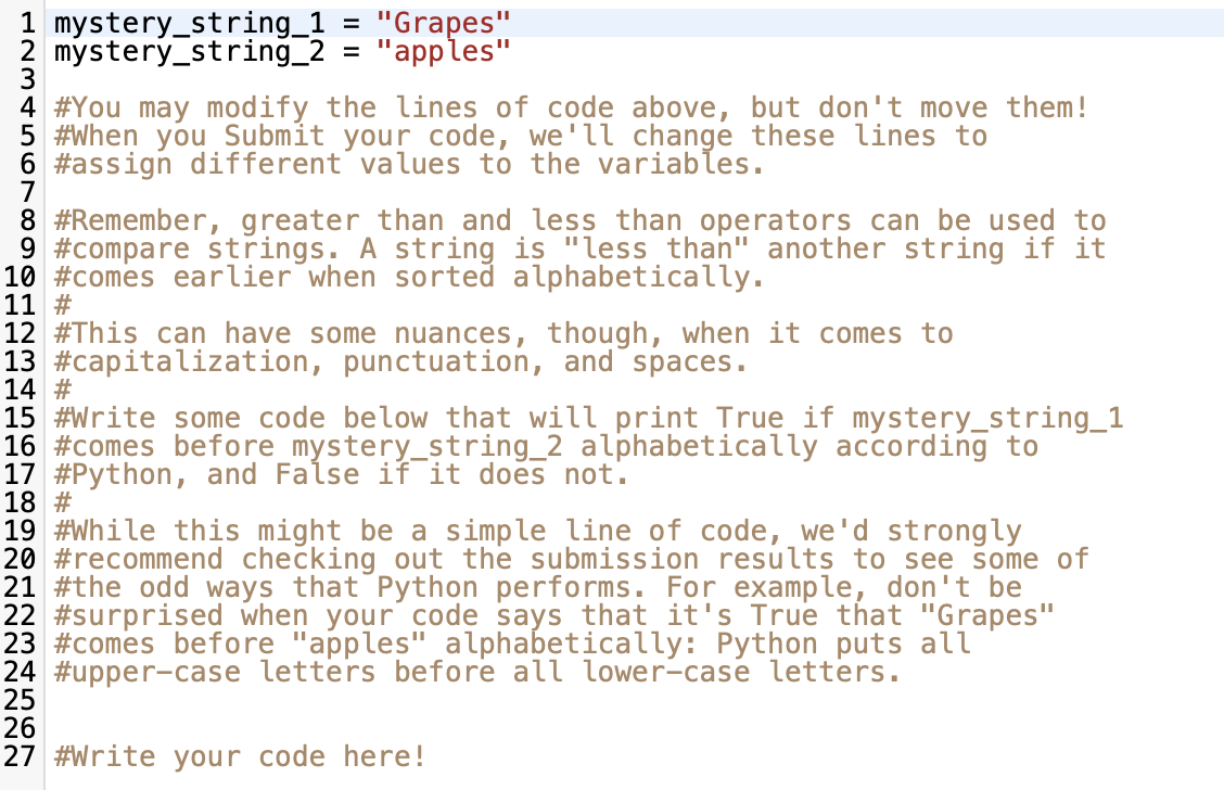 Solved mystery_string_2 = "apples" \#You may modify the | Chegg.com
