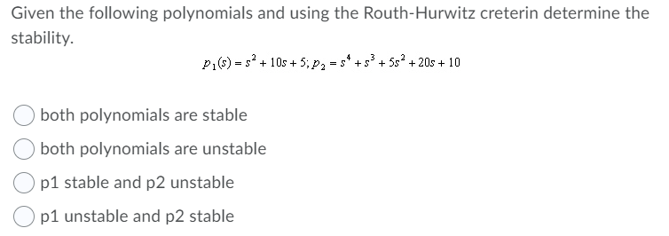Solved Given the following polynomials and using the | Chegg.com