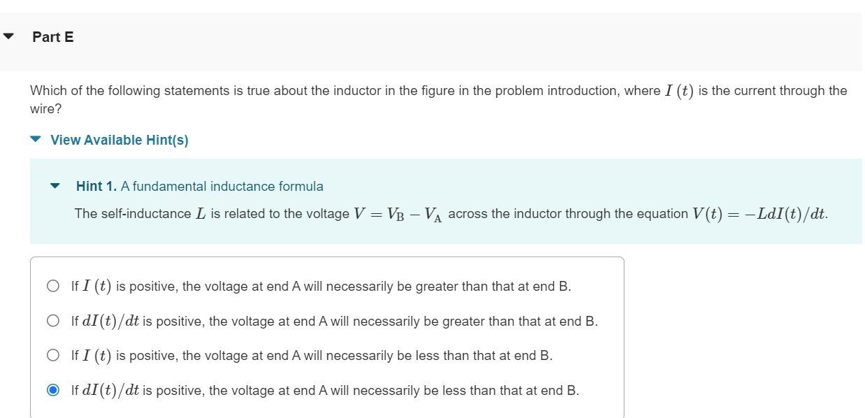 Solved Learning Goal: To learn about self-inductance from | Chegg.com
