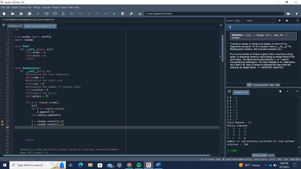Solved Modify the code to randomly place one obstacle at any | Chegg.com
