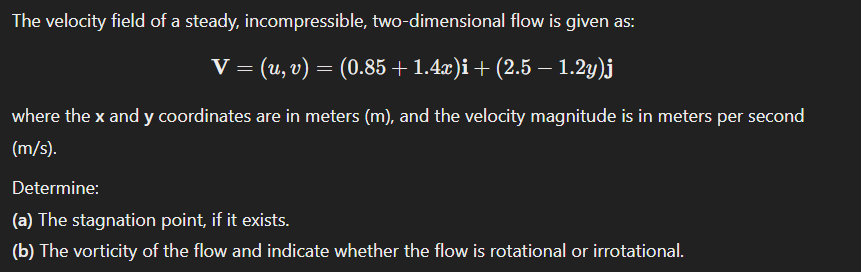 Solved The velocity field of ﻿a steady, incompressible, | Chegg.com