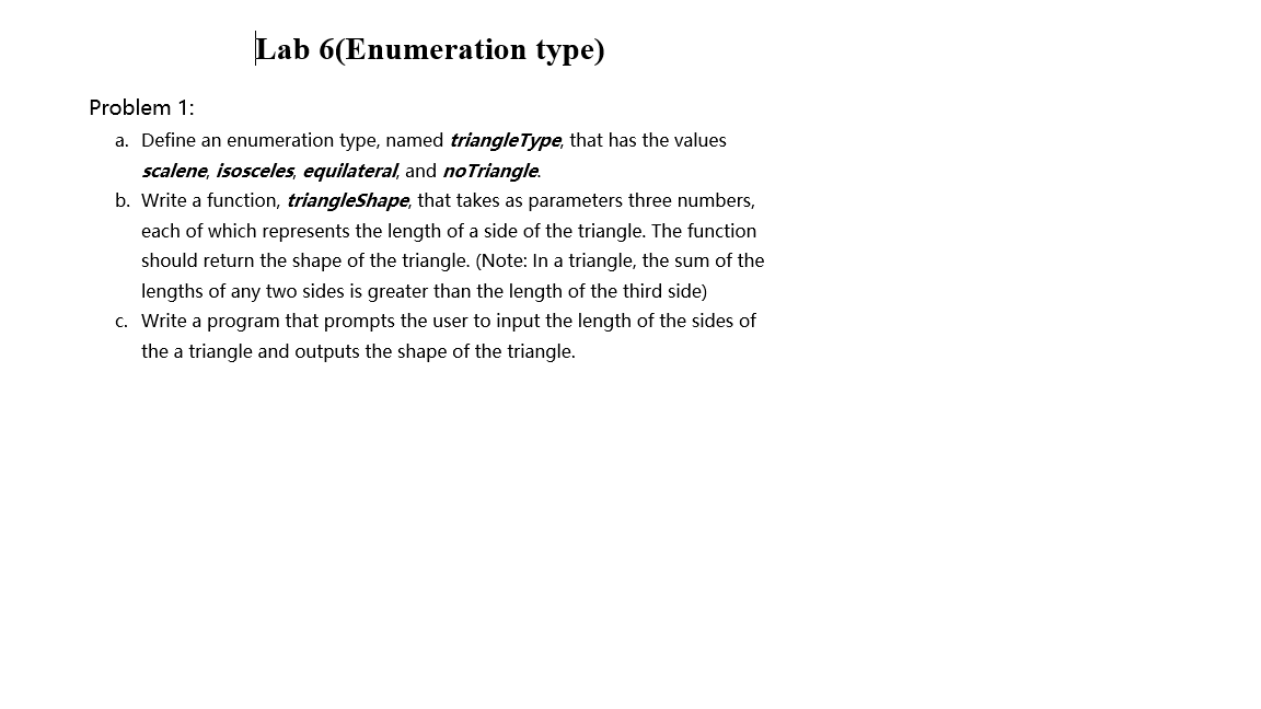Solved Problem 1 A Define An Enumeration Type Named 